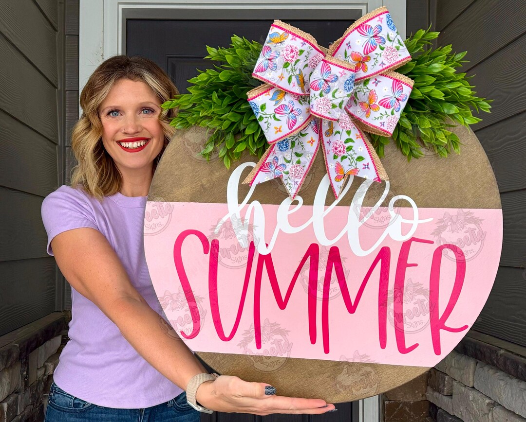 Summer Front Door Decor | Hello Summer | Summer Door Hanger | Summer ...