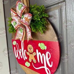 Christmas Front Door Decor | Gingerbread Man | Christmas Wreath ...
