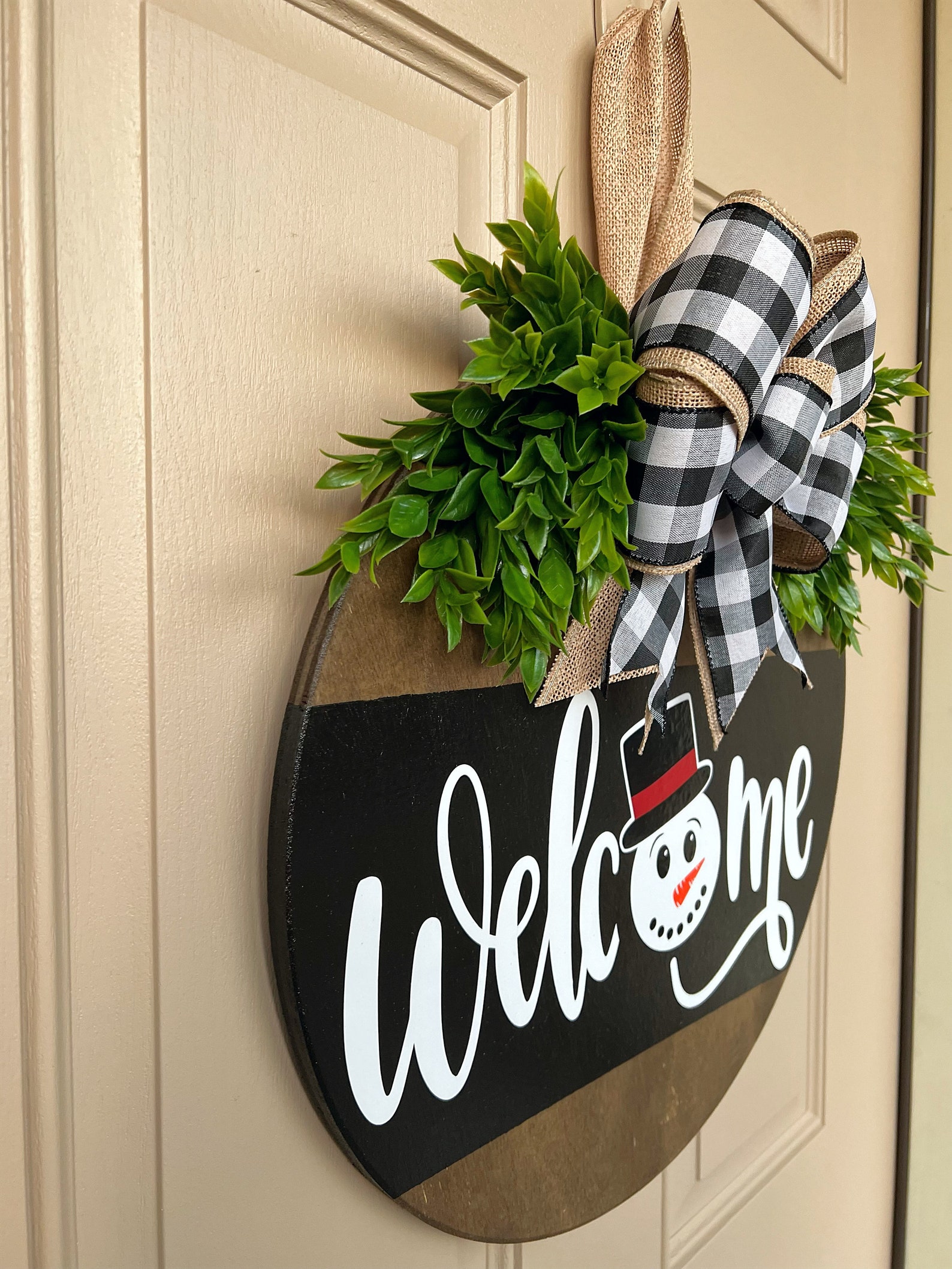 Winter Front Door Decor Snowman Winter Front Door Wreath - Etsy