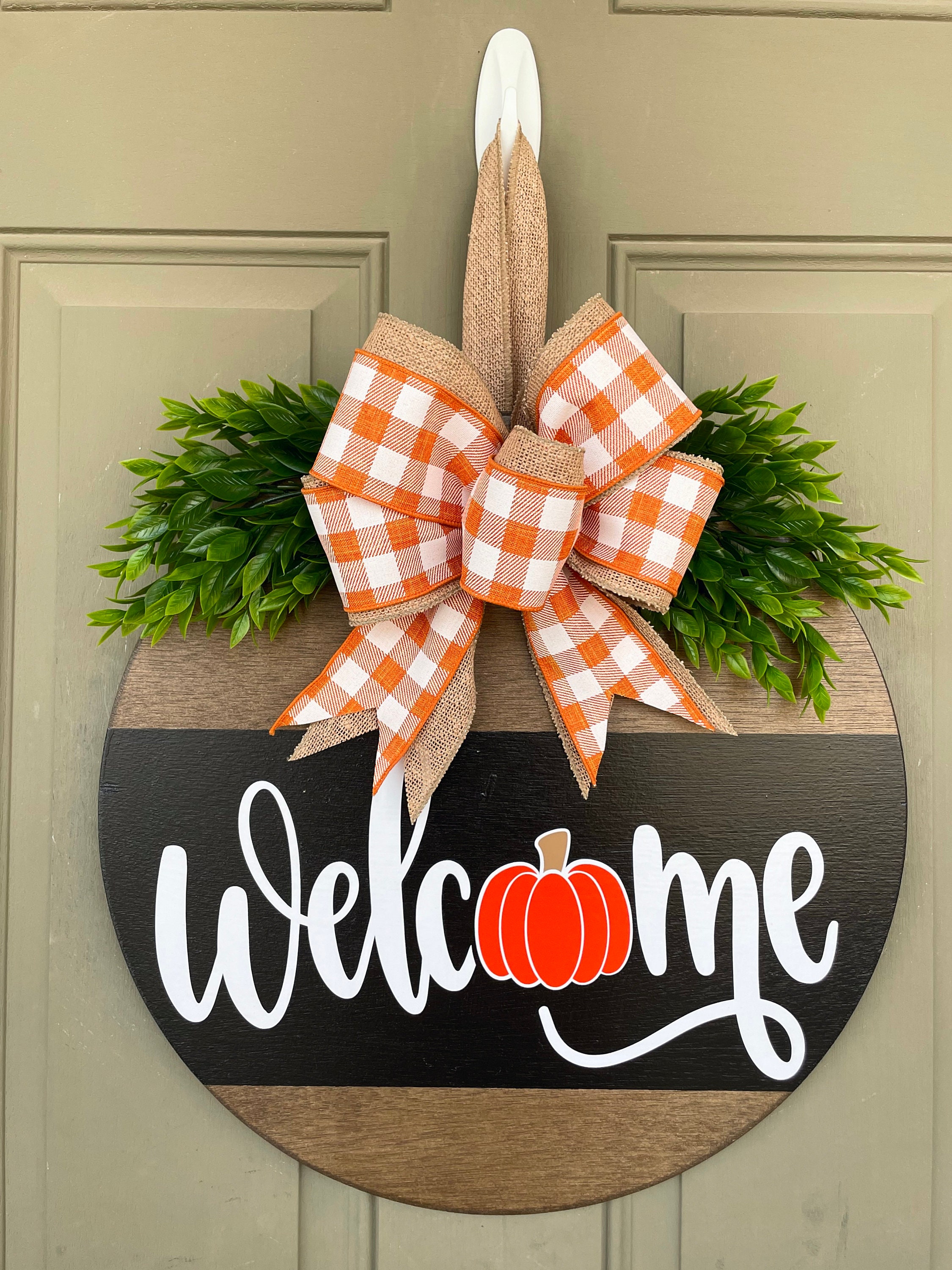 Fall Front Door Decor Fall Door Hanger Fall Welcome Sign - Etsy
