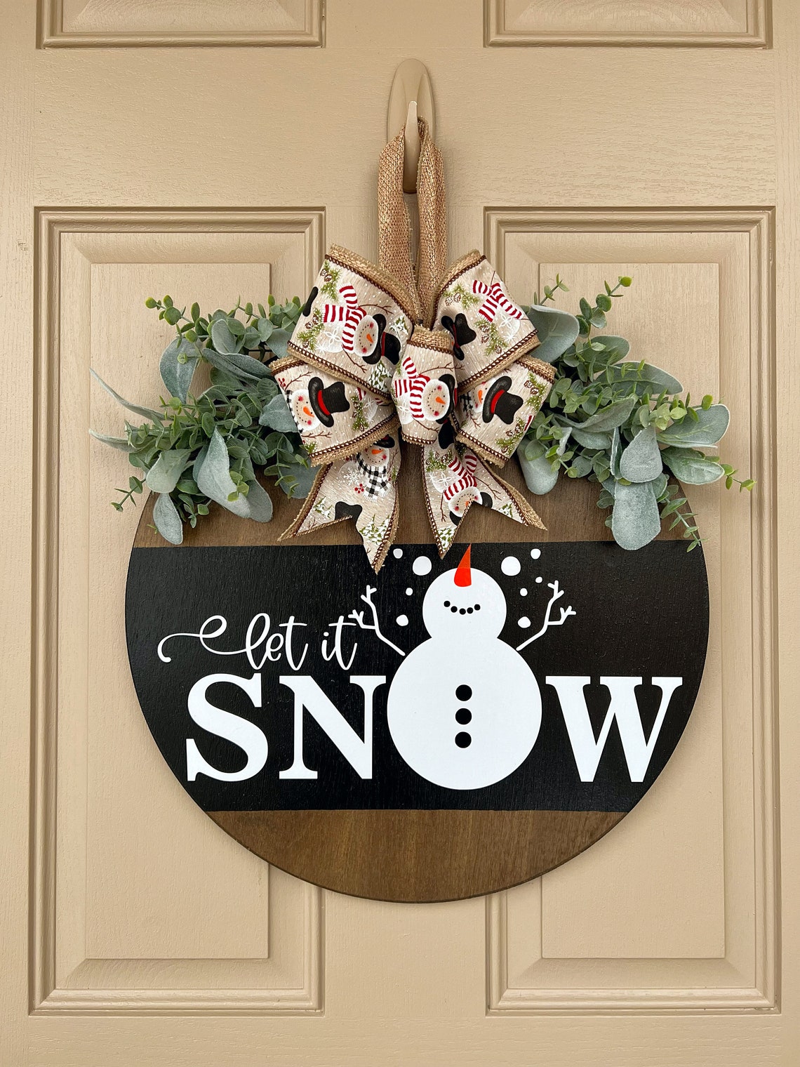 Winter Front Door Decor Let It Snow Snowman Front Door - Etsy