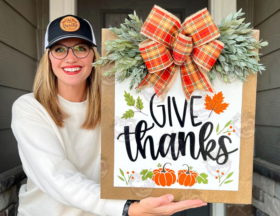 Fall Front Door Decor | Give Thanks | Fall Wreath | Fall Decor | Fall ...