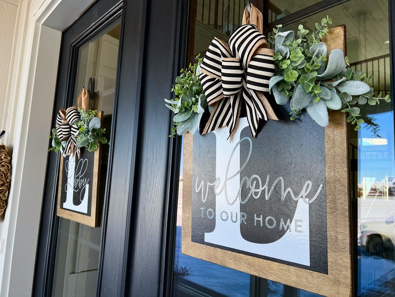 Double Door Front Door Decor Welcome to Our Home Double - Etsy