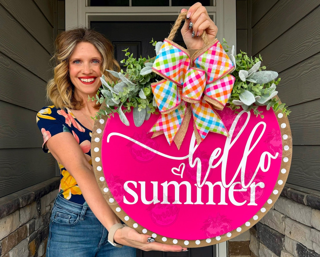 Summer Front Door Decor | Hello Summer | Summer Door Hanger | Summer ...