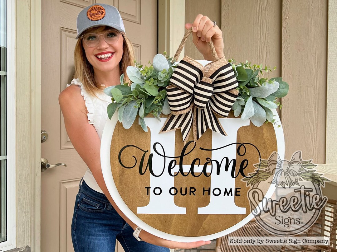 Front Door Sign | Front Door Wreath | Personalized | Last Name ...