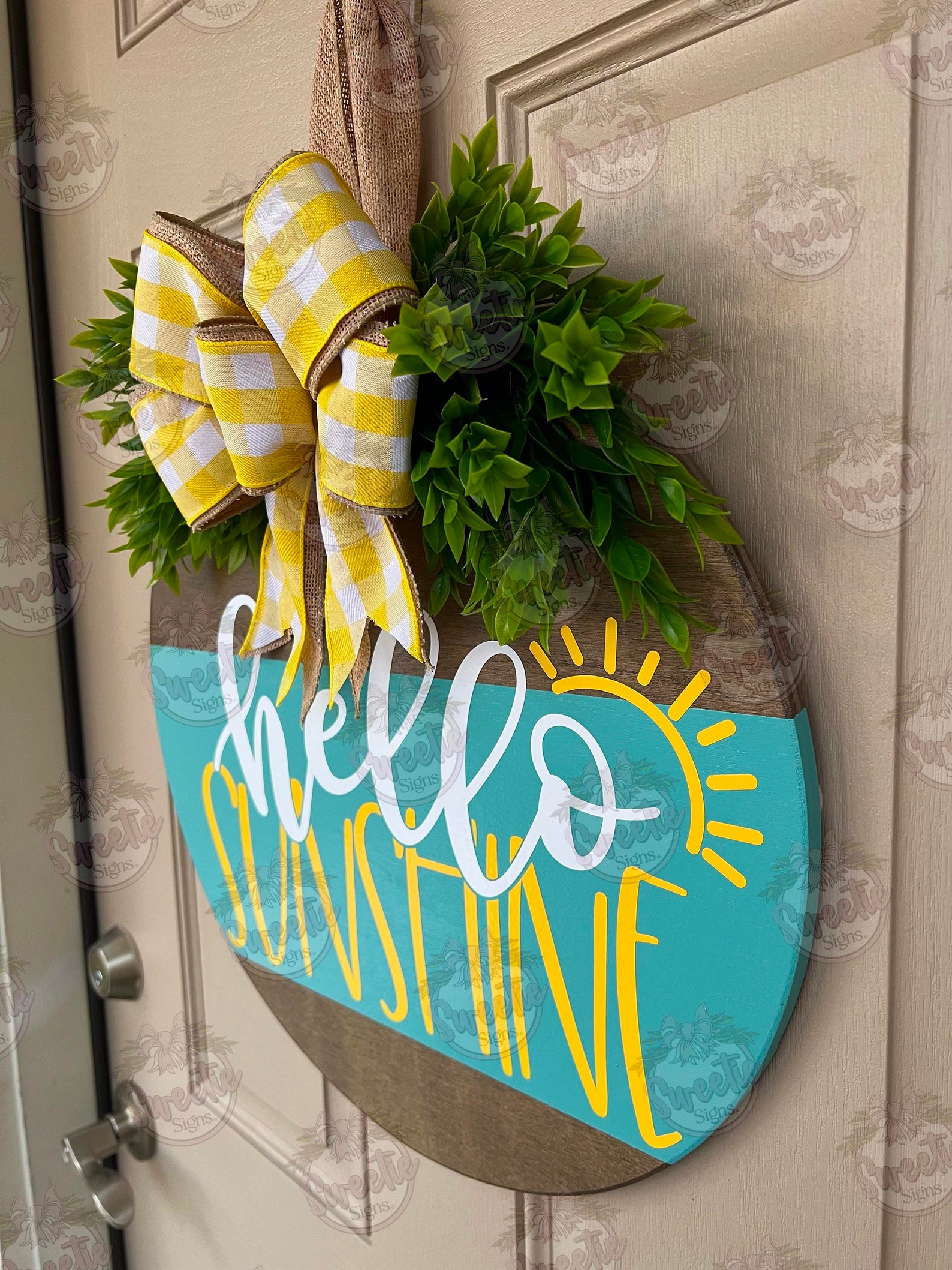 Summer Front Door Decor Hello Sunshine Summer Door Hanger Summer Wreath ...
