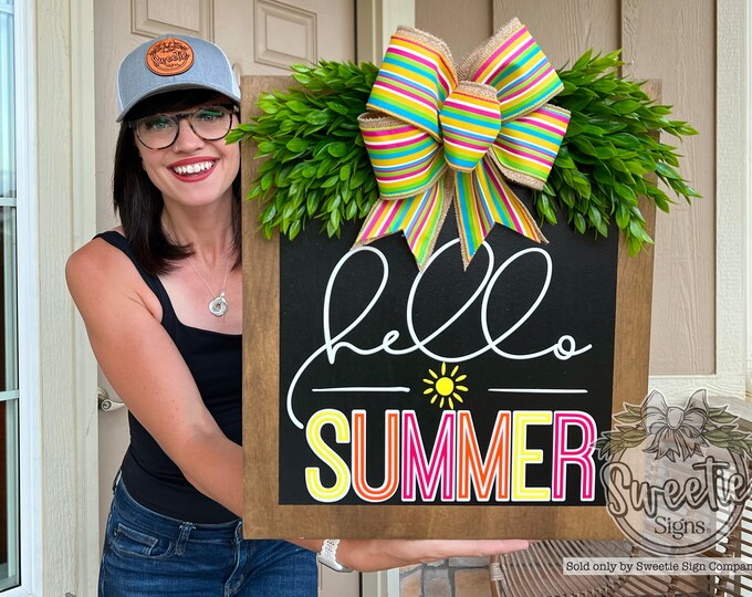 10 Round Summer Wreath Sign, Flower Truck Sign, Wreath Signs ...