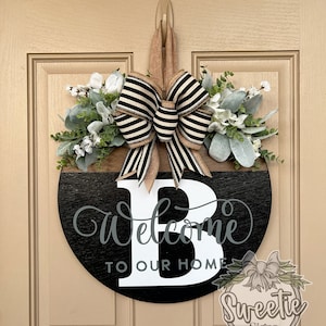 Front Door Decor | Last Name/family | Year Round Wreath | Front Door ...