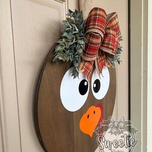 Thanksgiving Front Door Decor Gobble Turkey Front Door Wreath ...