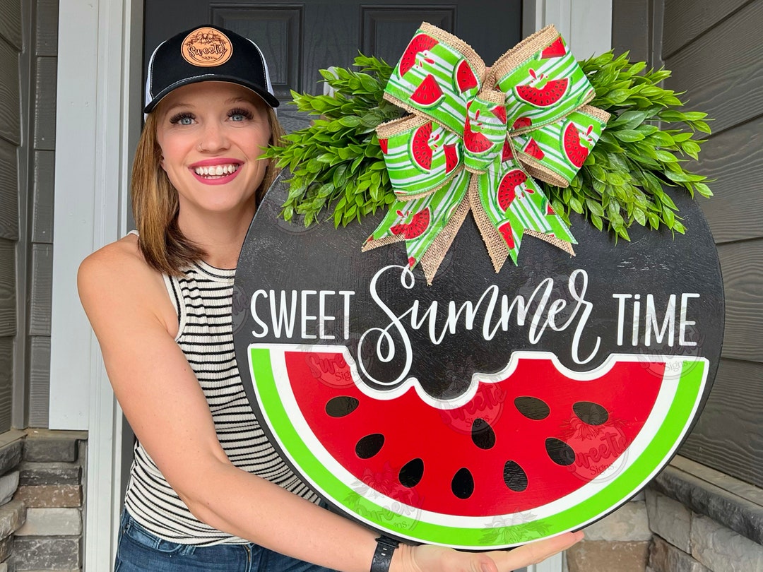 Summer Front Door Decor Sweet Summer Time Summer Wreath Watermelon ...