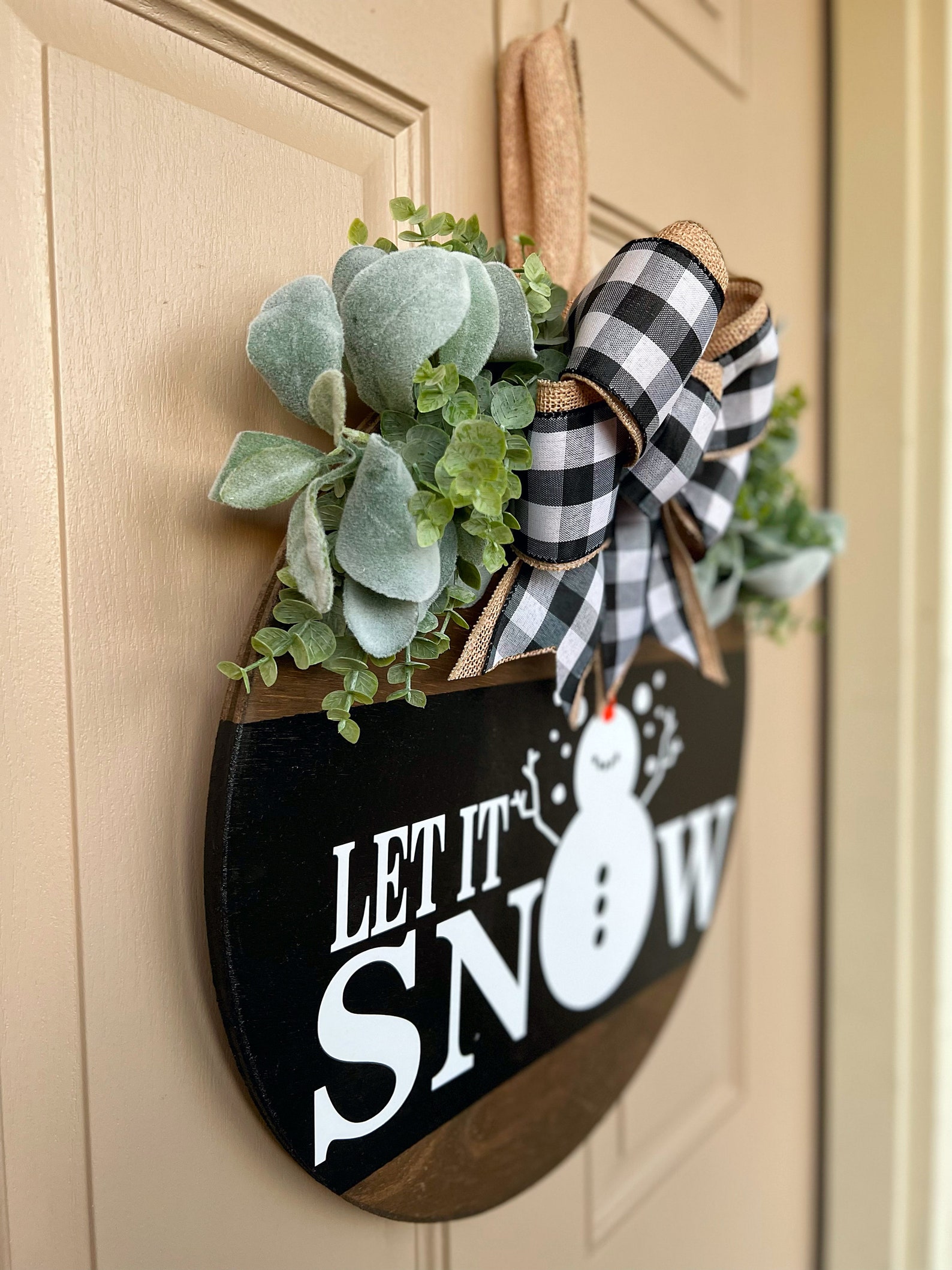 Winter Front Door Decor Let It Snow Snowman Front Door - Etsy