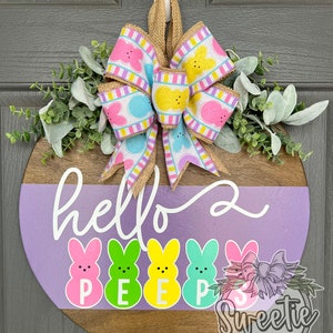 Happy Easter Front Door Decor | Easter Welcome Sign | Hello Peeps ...