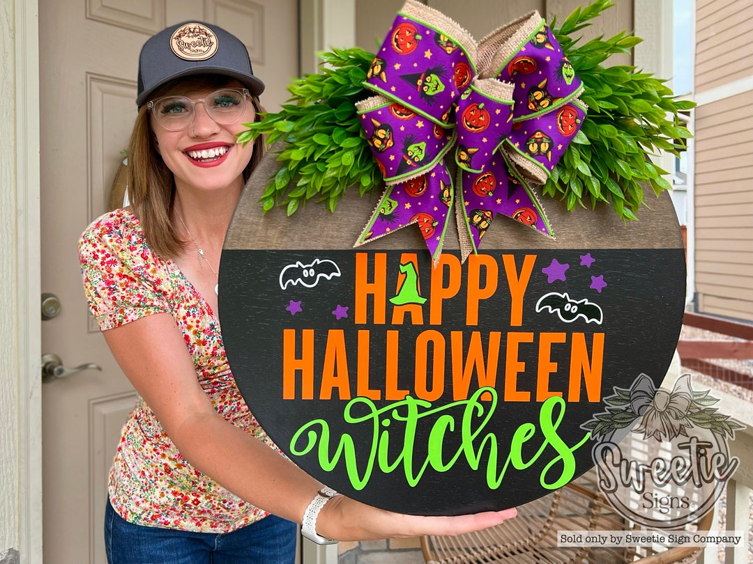 Halloween Front Door Decor | Halloween Door Hanger | Happy Halloween ...