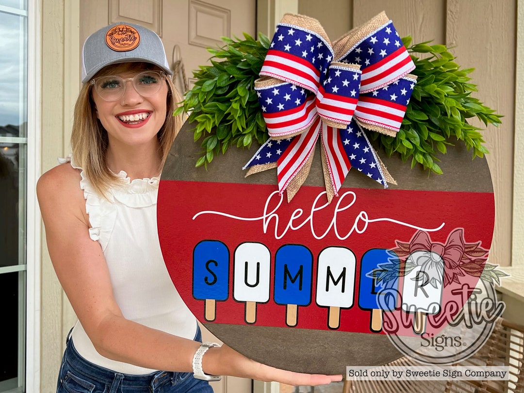 Summer Front Door Decor Hello Summer Popsicles Summer Door Hanger