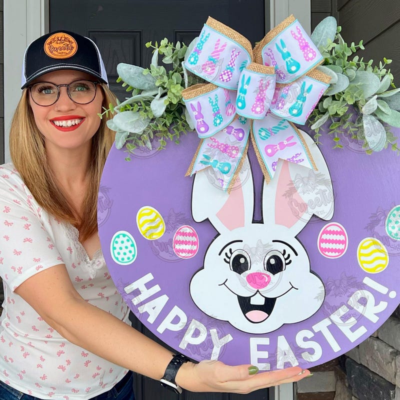 Easter Bunny Door Hanger - Etsy