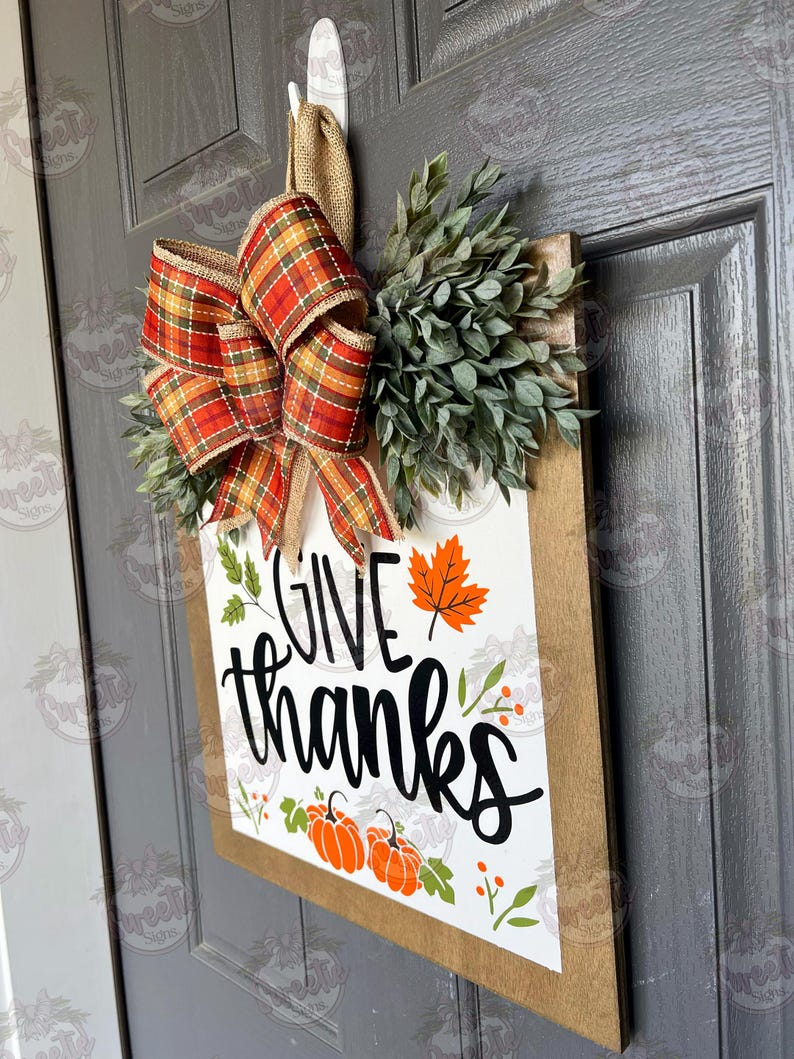 Fall Front Door Decor | Give Thanks | Fall Wreath | Fall Decor | Fall ...