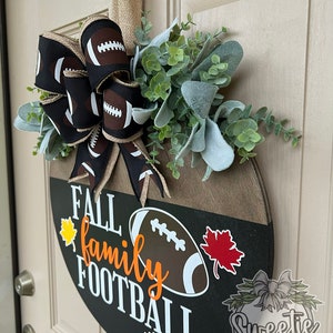 Fall Front Door Decor | Fall Door Hanger | Fall Family Football | Fall ...
