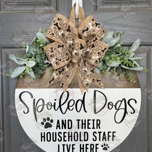 Dog Front Door Decor | Dog Welcome Sign | Year Round Wreath | Dog | Dog ...
