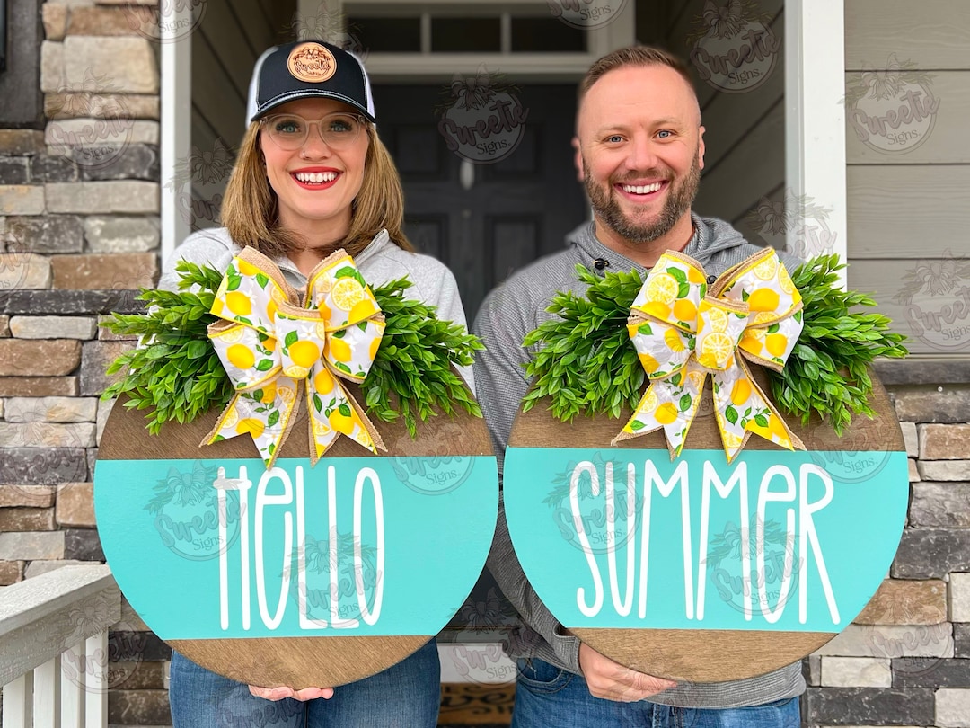 Double Front Door Decor | Double Door Set | Hello Summer | Double ...