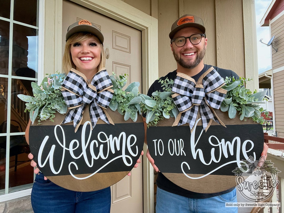 Double Door Front Door Decor Welcome to Our Home Double - Etsy
