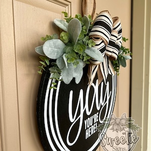 Front Door Decor | Yay You're Here! | Front Door Wreath | Year Round ...