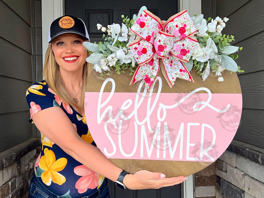 Summer Front Door Decor | Hello Summer Wreath | Summer Wreath | Summer ...