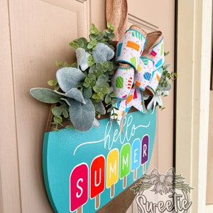 Summer Front Door Decor | Hello Summer | Popsicles | Summer Door Hanger ...