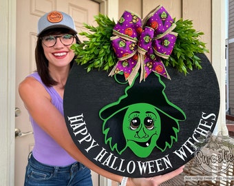 Happy Halloween Witches Door Hanger - Etsy