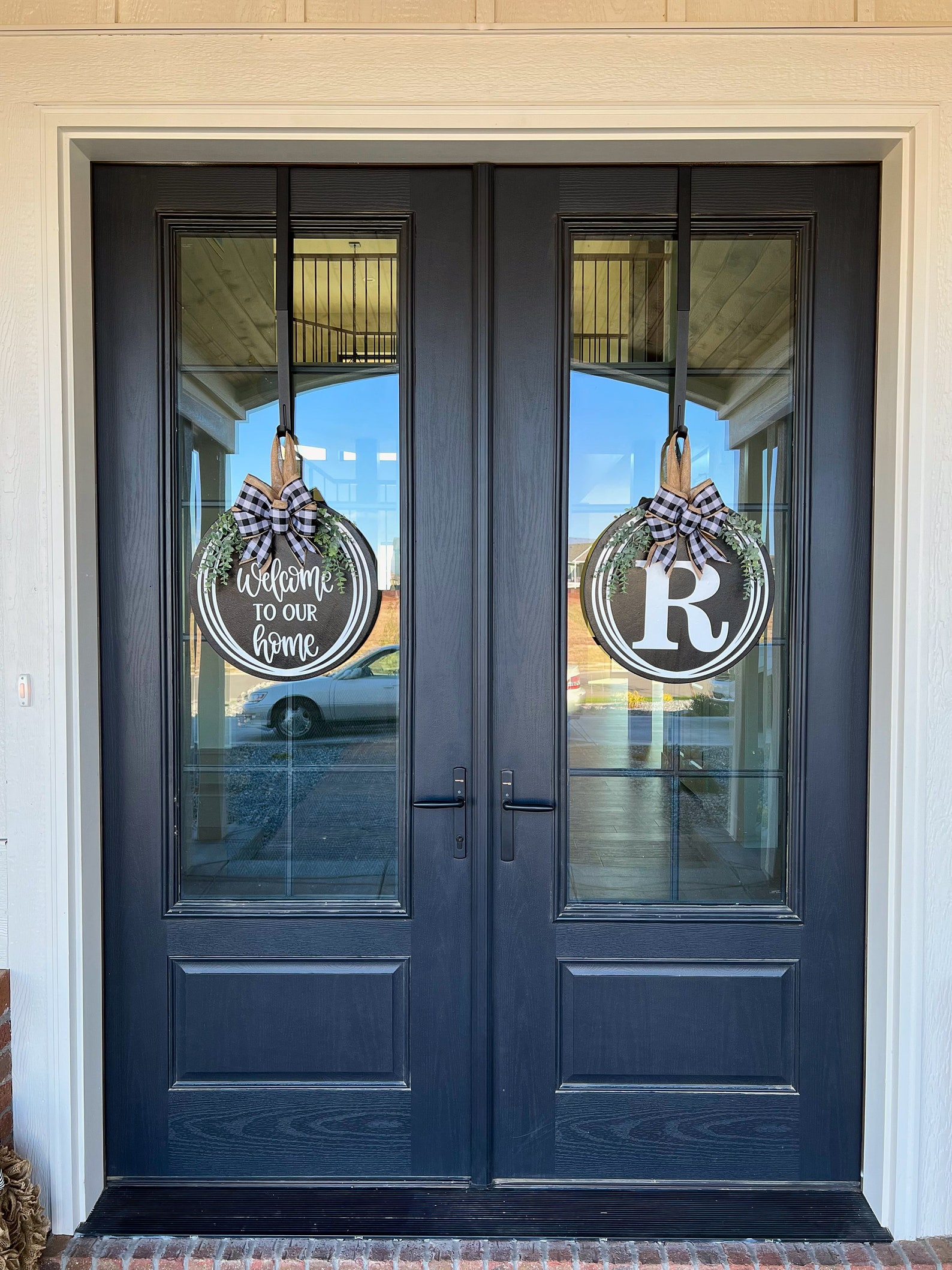 Double Door Front Door Decor Welcome to Our Home Double - Etsy