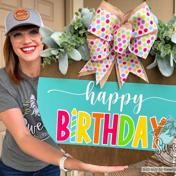 Happy Birthday Door Sign - Etsy