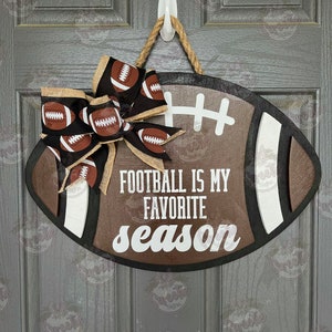 Front Door Decor | Hello Football Season | Football Sign | Football ...