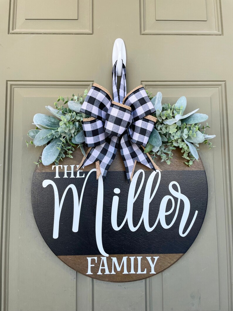 Front Door Decor Last Name/family Year Round Wreath Door - Etsy