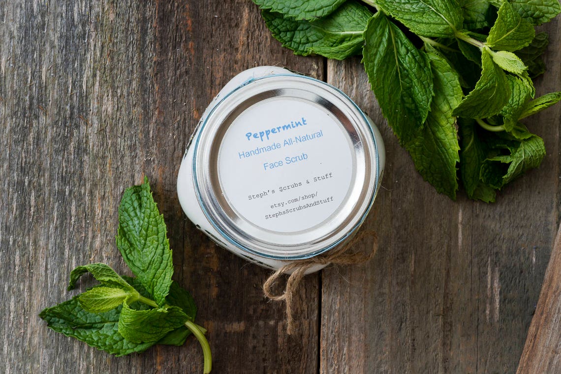 Natural Peppermint Face Scrub Exfoliating Scrub Face Wash | Etsy
