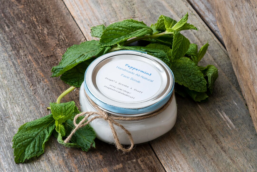 Natural Peppermint Face Scrub, Exfoliating Scrub, Face Wash, Acne Face ...