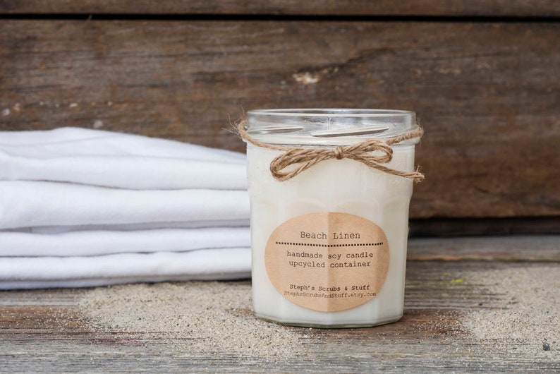 Clean Linen Scented Soy Candle, Beach Linen Candle, Linen Scented ...