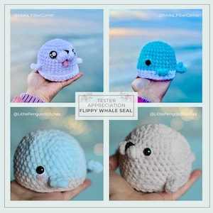 Flippy the Crochet Whale & Seal Reversible NO-SEW Pdf Pattern ...
