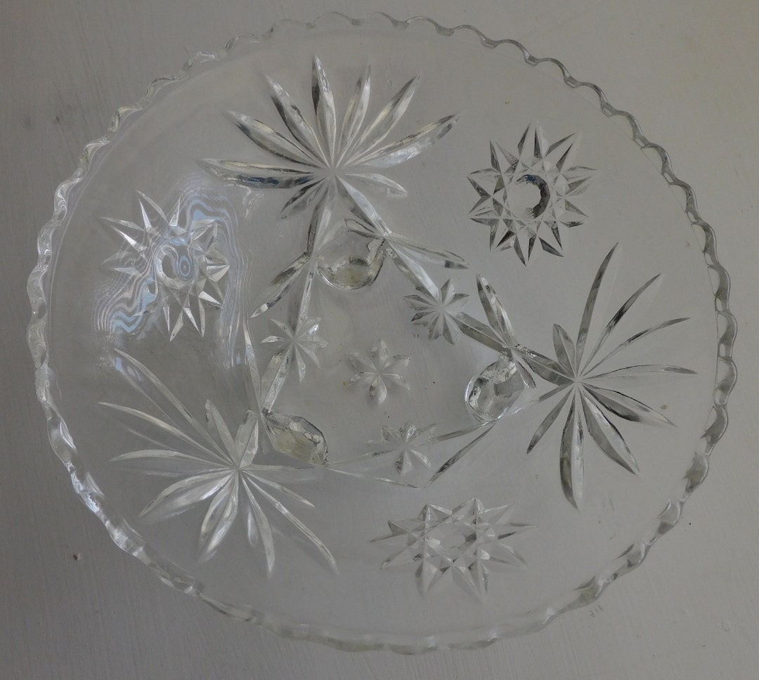 Antique Anchor Hocking Star of David Beautiful Vintage Crystal Bowl ...