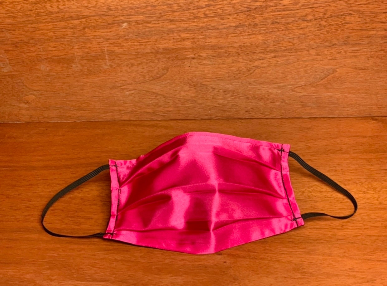 Hot Pink Satin Face Mask Solid Pink Satin Face Mask - Etsy