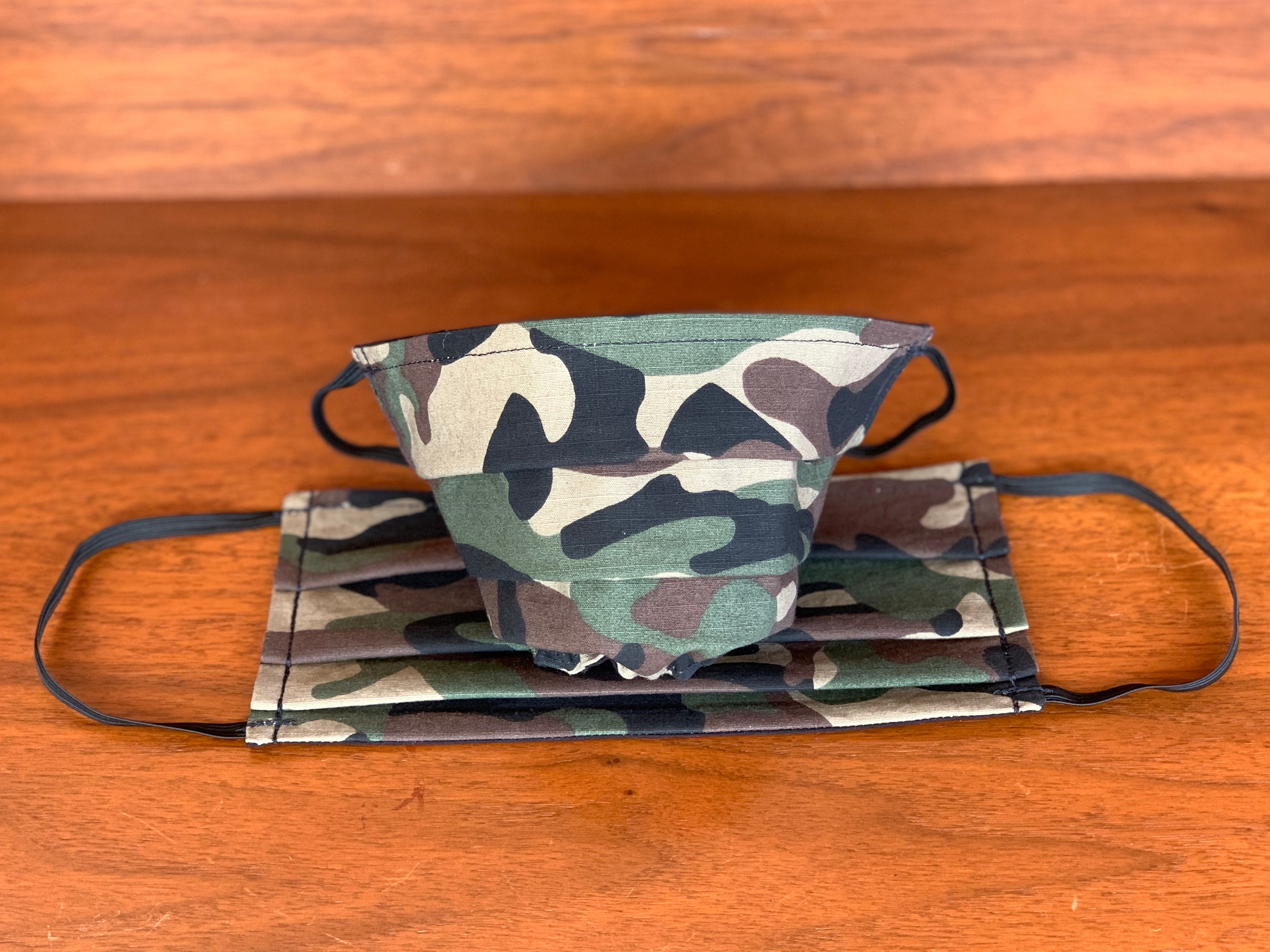 Camouflage Face Mask Dark Camo Washable Comfortable Fashion Mask 100% ...