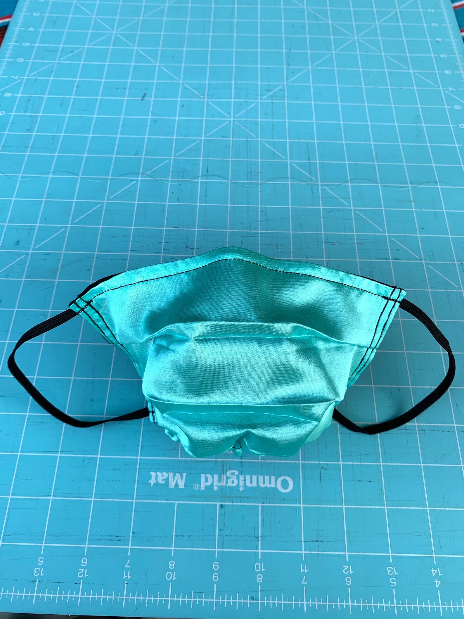 Light Blue Face Mask Solid Light Blue Satin Face Mask | Etsy