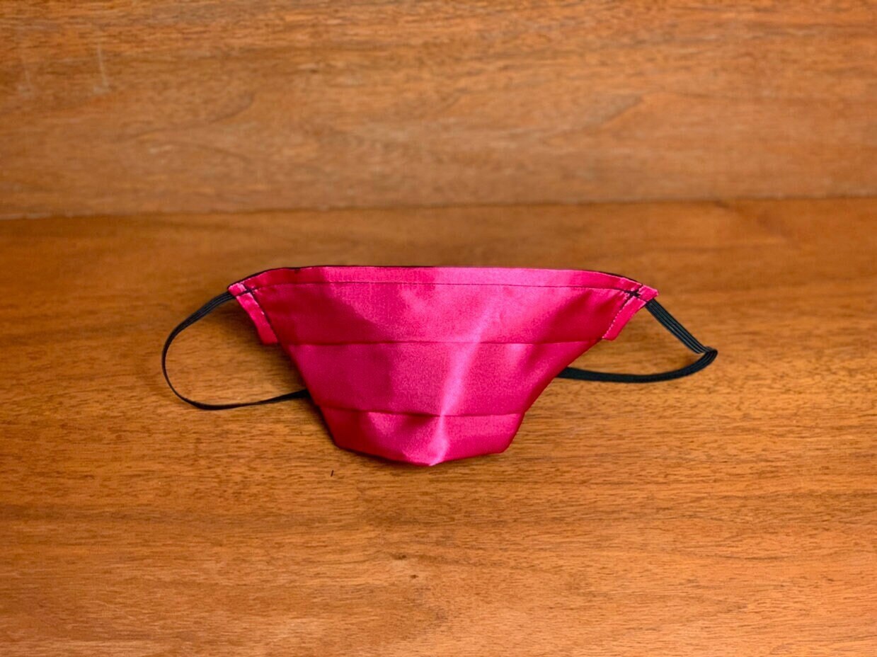 Hot Pink Satin Face Mask Solid Pink Satin Face Mask - Etsy