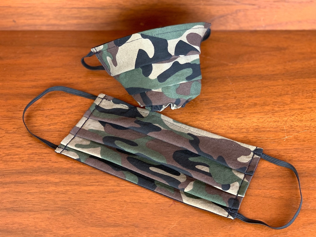 Camouflage Face Mask Dark Camo Washable Comfortable Fashion Mask 100% ...