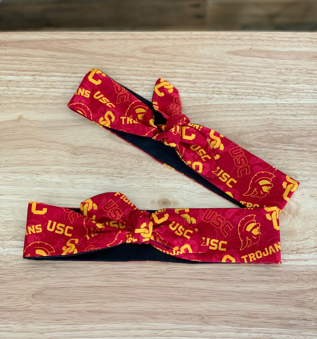 USC Trojans Tie Headband | Fashion | Tie Bandana | Reversable Head Band ...