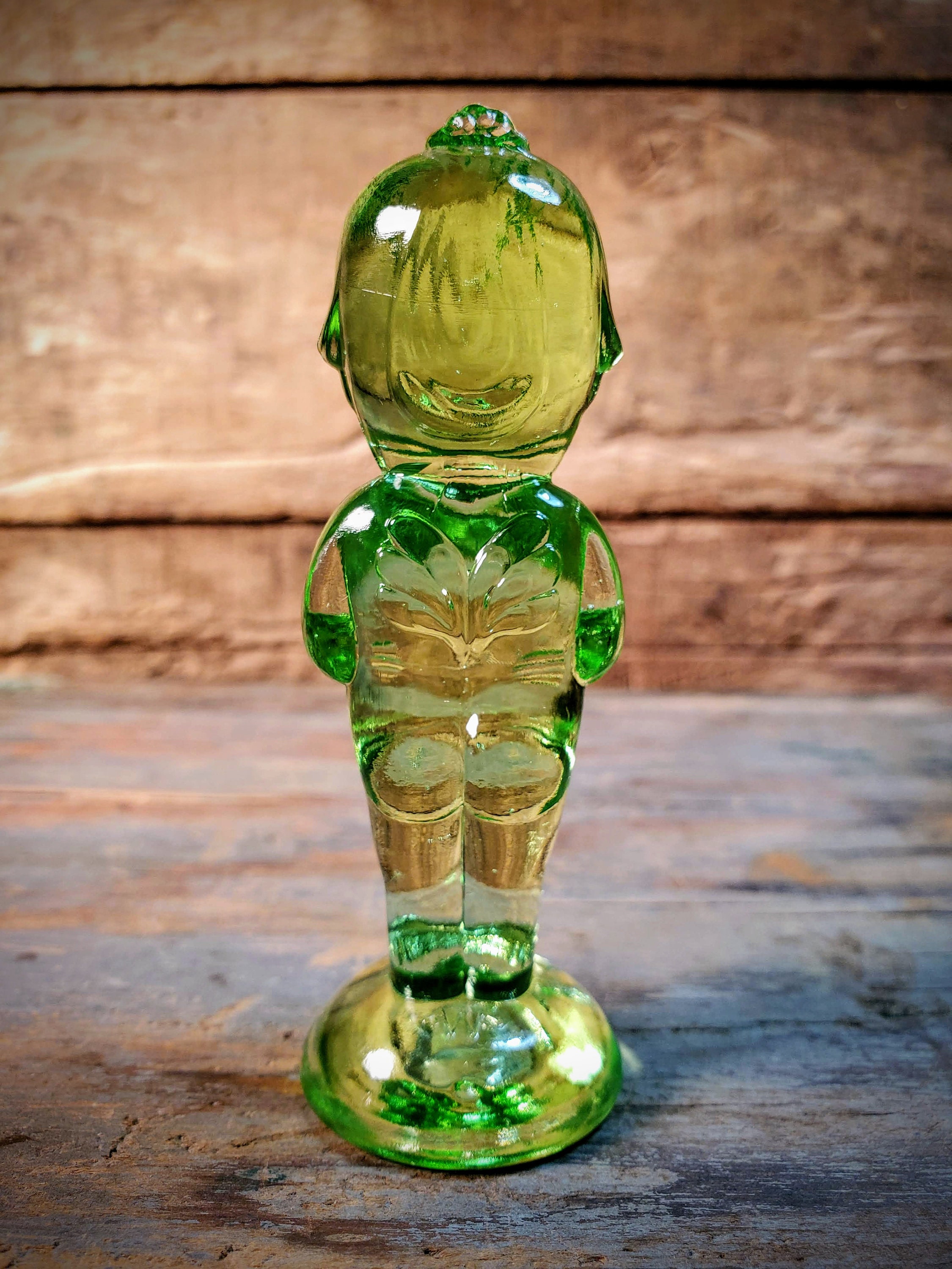 Uranium Glass Kewpie Doll Figurine By Wilkerson Glass Etsy