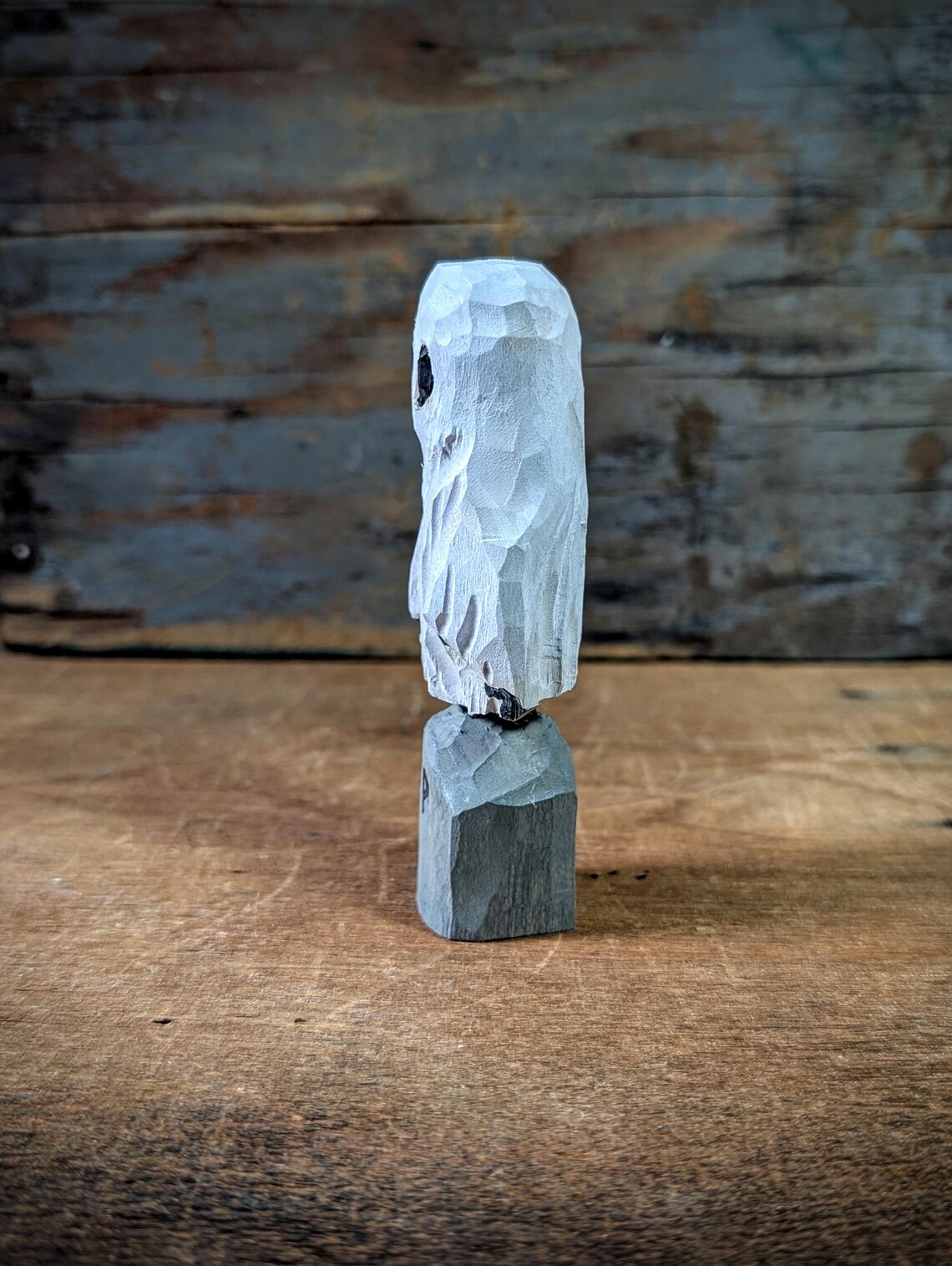Hand Whittled Ghost on a Gravestone Figurine - Etsy