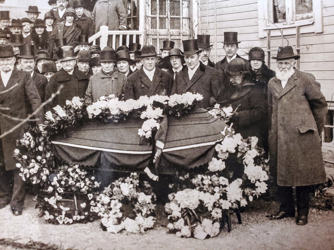 Early Century Funeral Memorial Photograph of the Deceased in a | Etsy