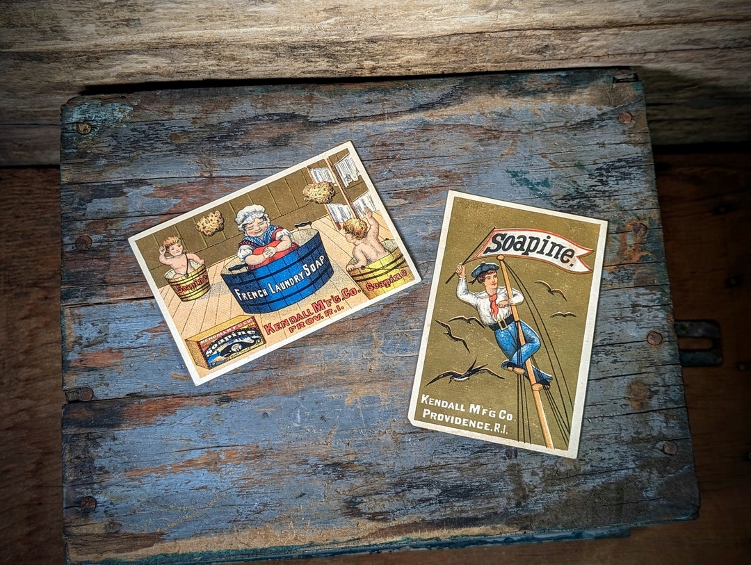 Antique Soapine Advertising Cards: 19th Century Lithographic Trading ...