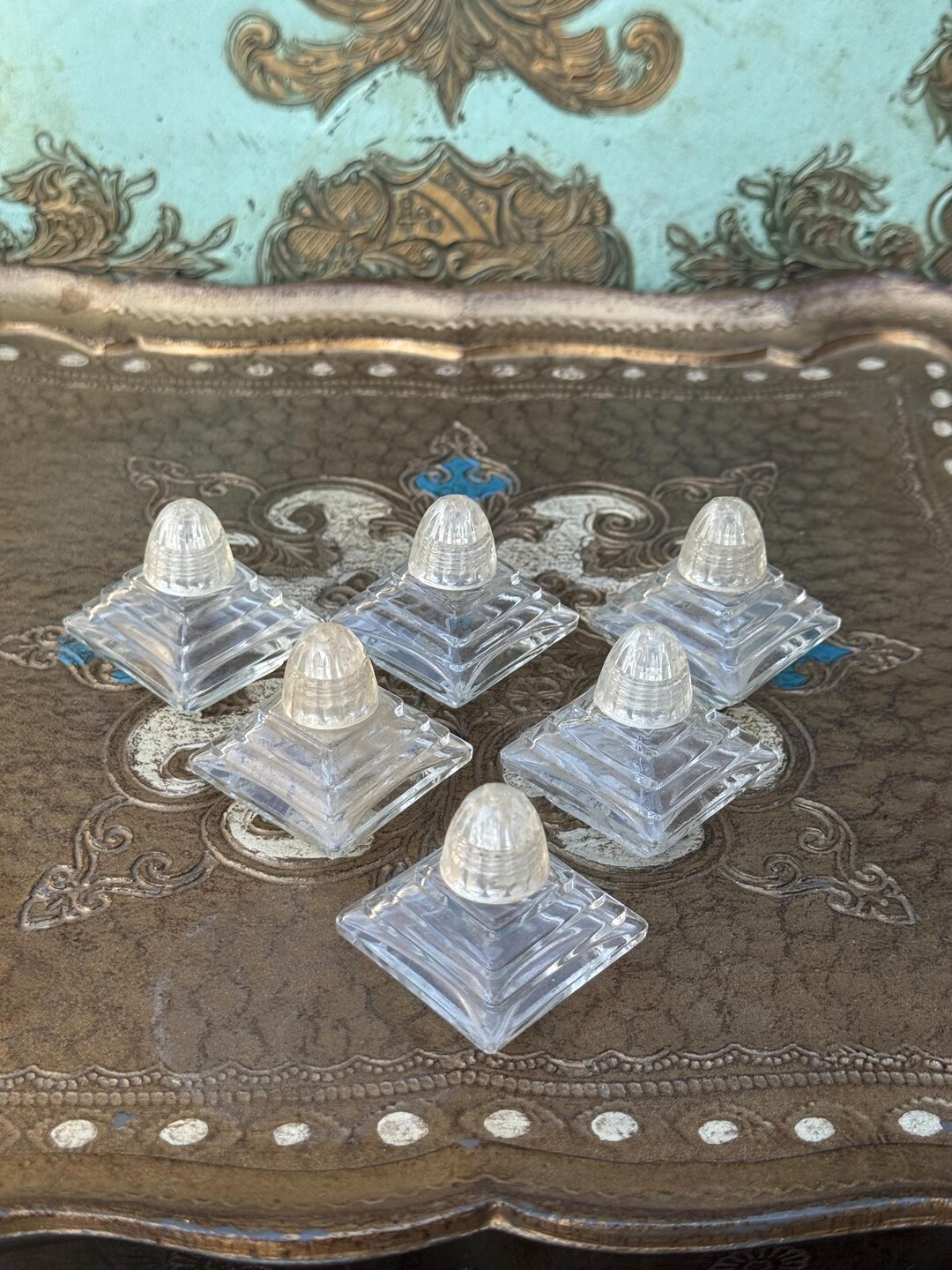 Vintage Art Deco Glass Pyramid Mini Salt & Pepper Shakers (6) - Etsy