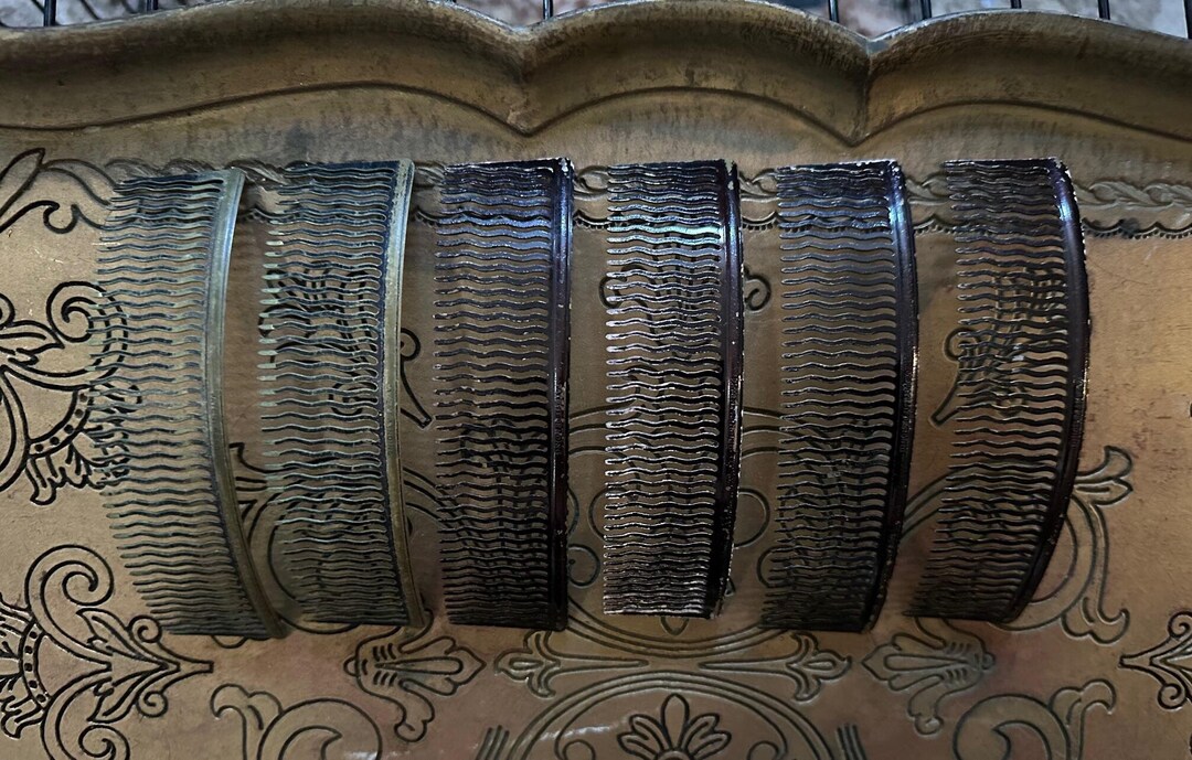 Vintage Large Metal Wave Combs Set - Etsy