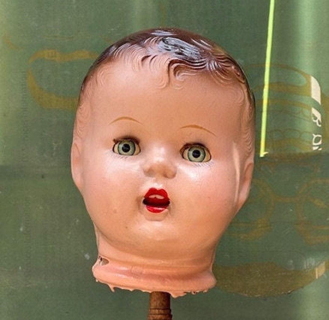 Vintage 1950's Hard Plastic Baby Head Large - Etsy